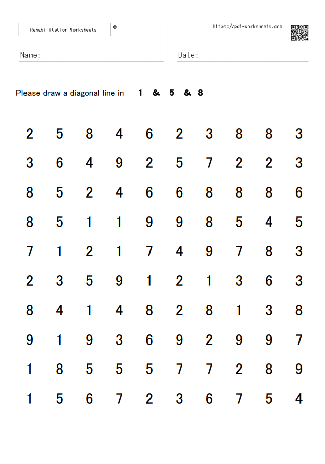 Symbol Cancellation Task - Rehabilitation Worksheets