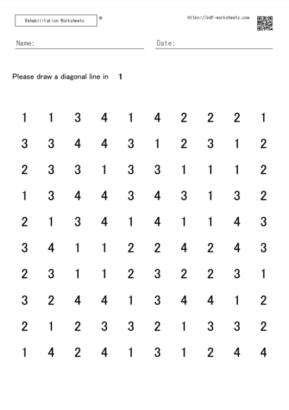 Symbol Cancellation Task | Rehabilitation Worksheets