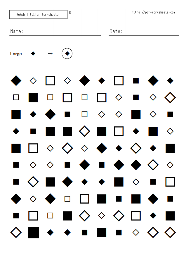 Large Small Symbol Cancellation Task 2 10 10 20 Sheets 