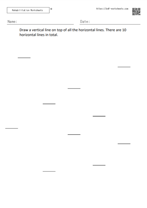 Line Crossing Task | Rehabilitation Worksheets