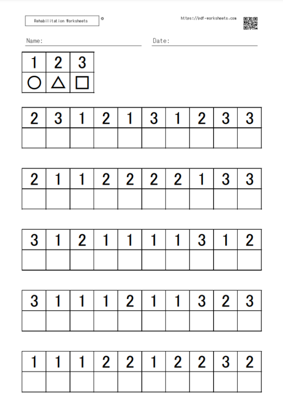 Symbol Digit Modalities Task | Rehabilitation Worksheets