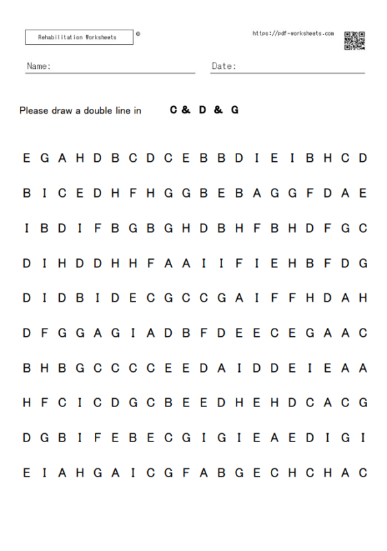 Symbol Cancellation Task - Rehabilitation Worksheets