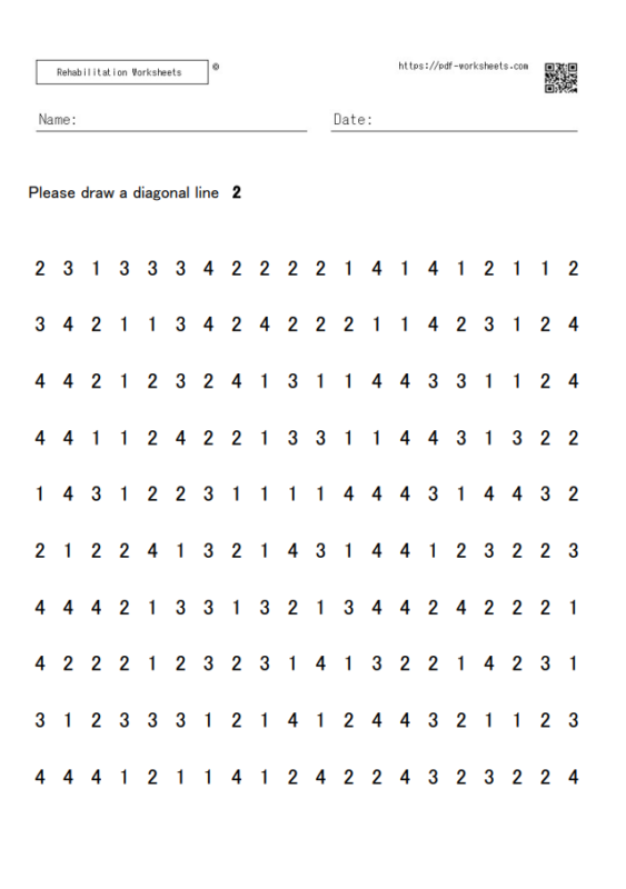 Digit Cancellation Task Target 2 10×20 (20 sheets) | Rehabilitation ...