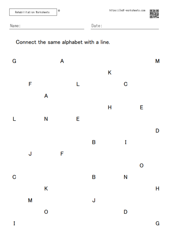 Dot to dot of the alphabet ramdom A-J (10 sheets) - Rehabilitation ...