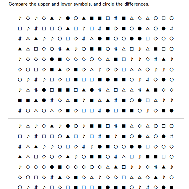 Stroop Task 10×5 (20 sheets) - Rehabilitation Worksheets