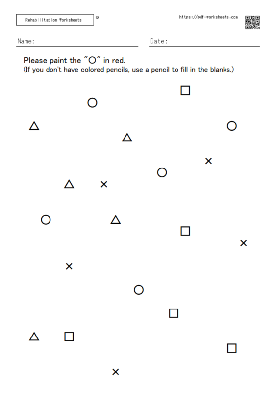 Symbol coloring task target 1 Random (10 sheets) | Rehabilitation ...