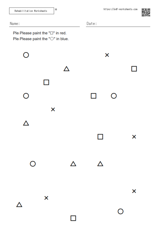 Symbol Cancellation Task Target 2 10×10 (20 sheets) - Rehabilitation ...