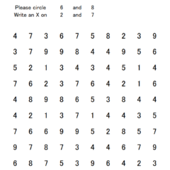 Number cancellation dual task 20×20 (20 sheets) - Rehabilitation Worksheets