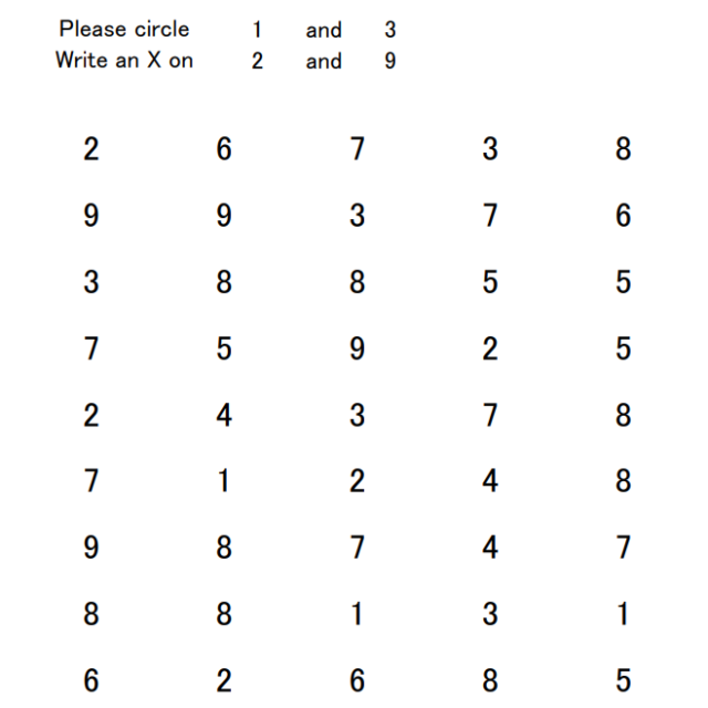Alphabet Cancellation Task - Rehabilitation Worksheets