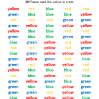 Stroop Task - Rehabilitation Worksheets