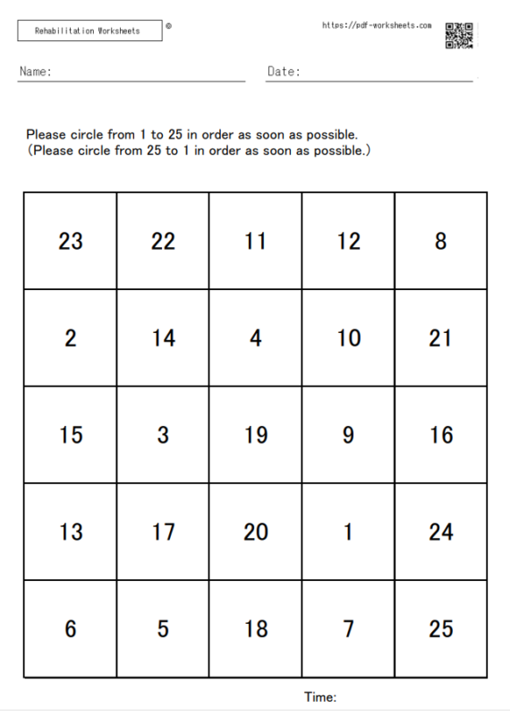 Task To Find Numbers In Order Rehabilitation Worksheets