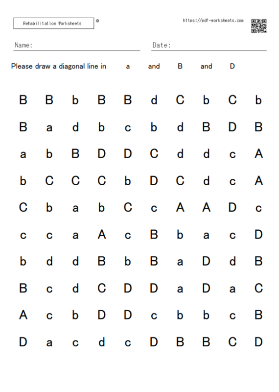 Symbol Cancellation Task - Rehabilitation Worksheets