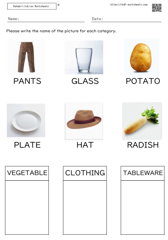 Category classification selective writing task ( uppercase letter ...